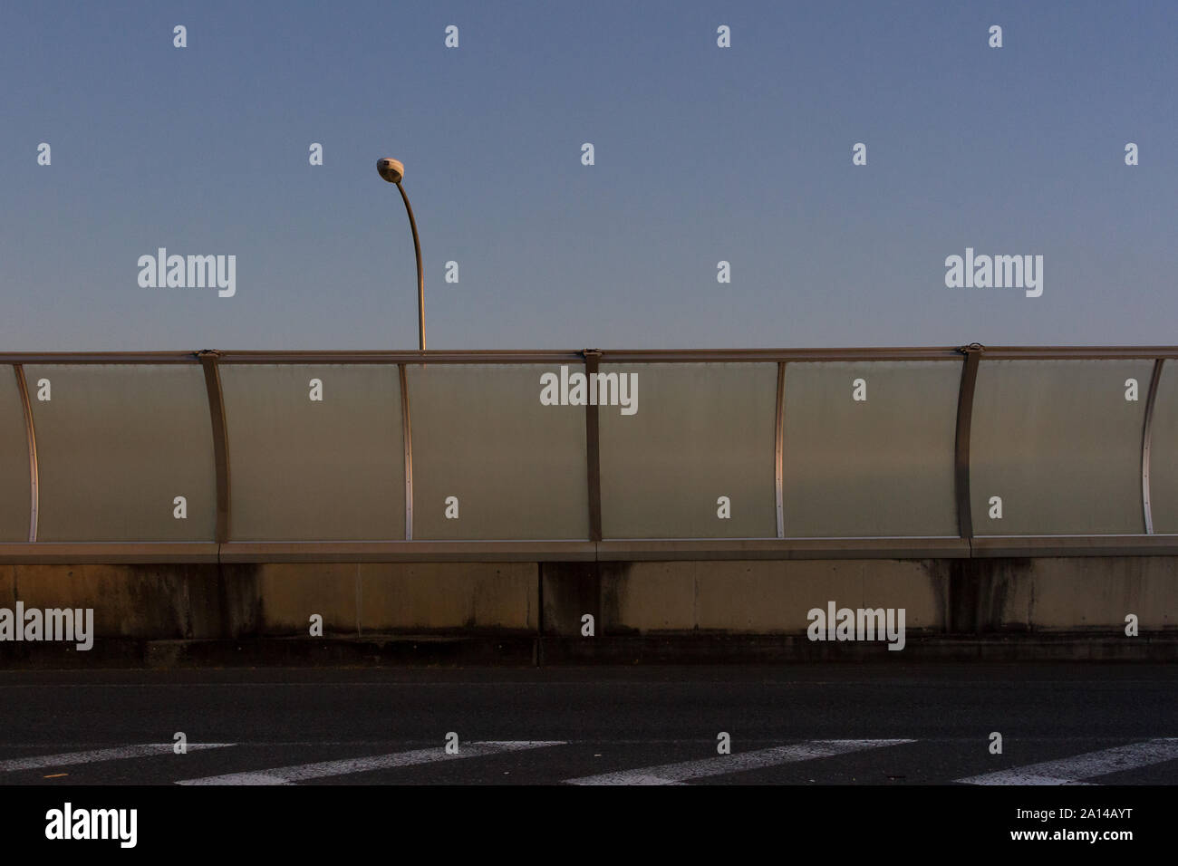 Soundproofing walls on the side of a main road in Tokyo, Japan Stock ...