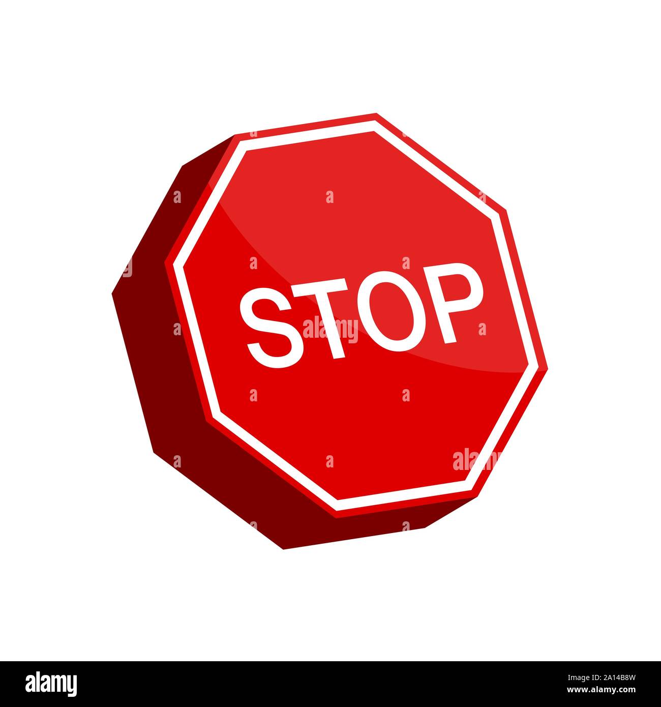 Isolated 3D traffic signal. Stop sign - Vector Stock Vector Image & Art ...