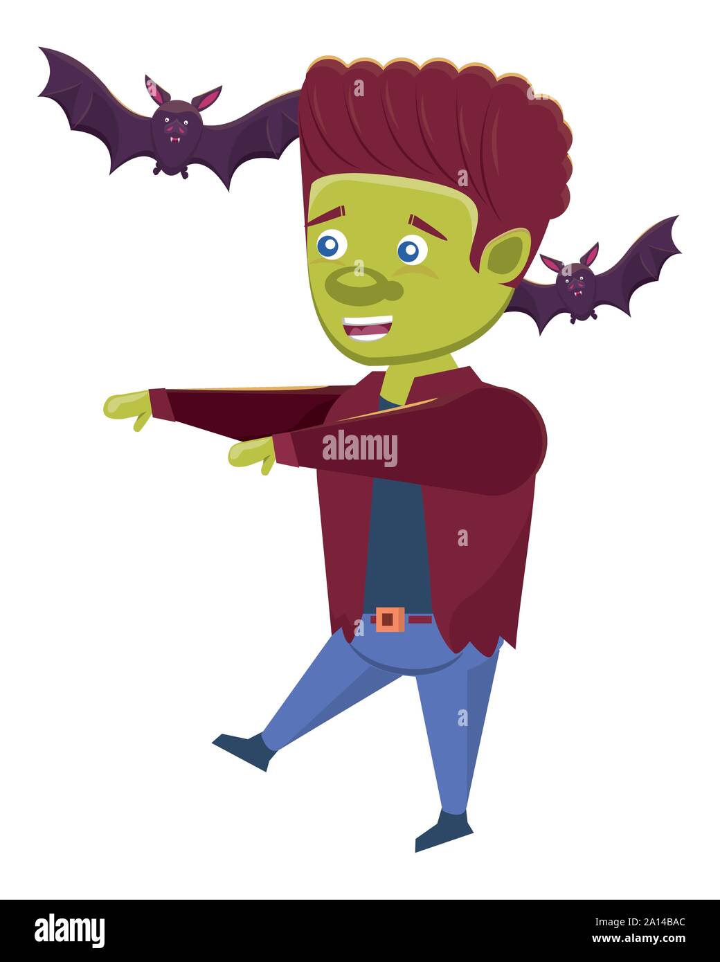 funny costume of frankenstein with bats halloween character Stock ...