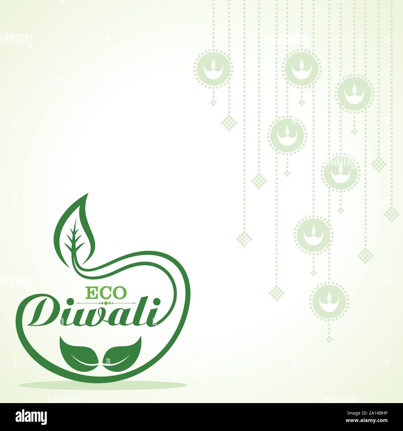 Illustration of Greeting for Eco or Green Diwali Celebration stock ...