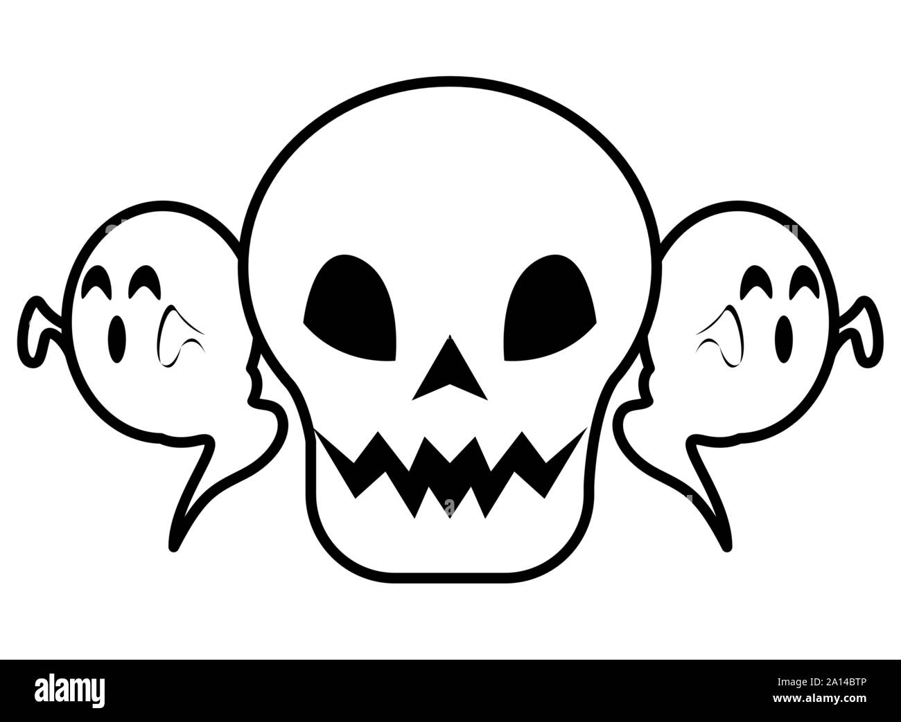 Floating skull Stock Vector Images - Alamy