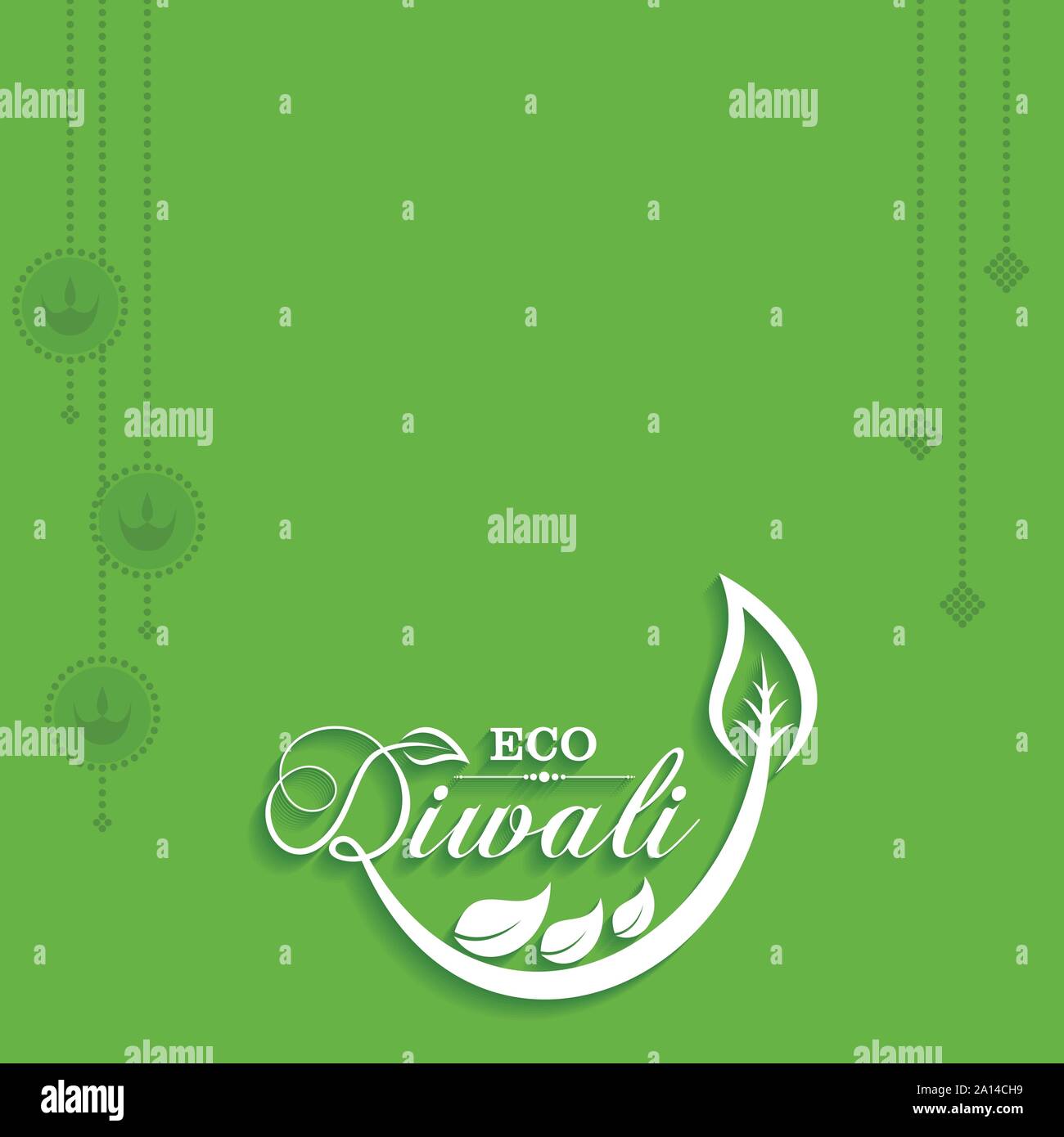 Illustration of Greeting for Eco or Green Diwali Celebration stock ...
