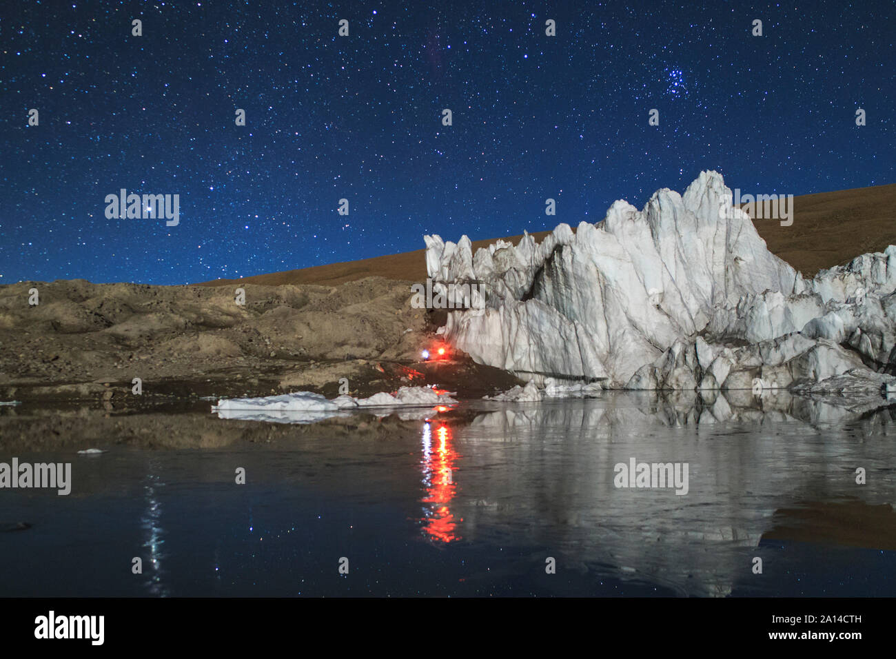 The night sky above a glacier in the Himalayas of Tibet Stock Photo - Alamy