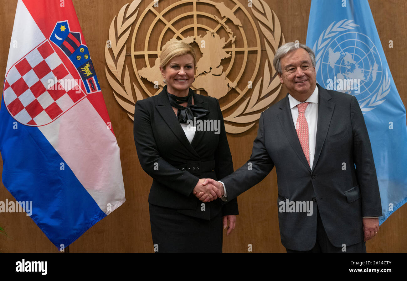 New York, NY - September 23, 2019: UN Secretary-General Antonio ...