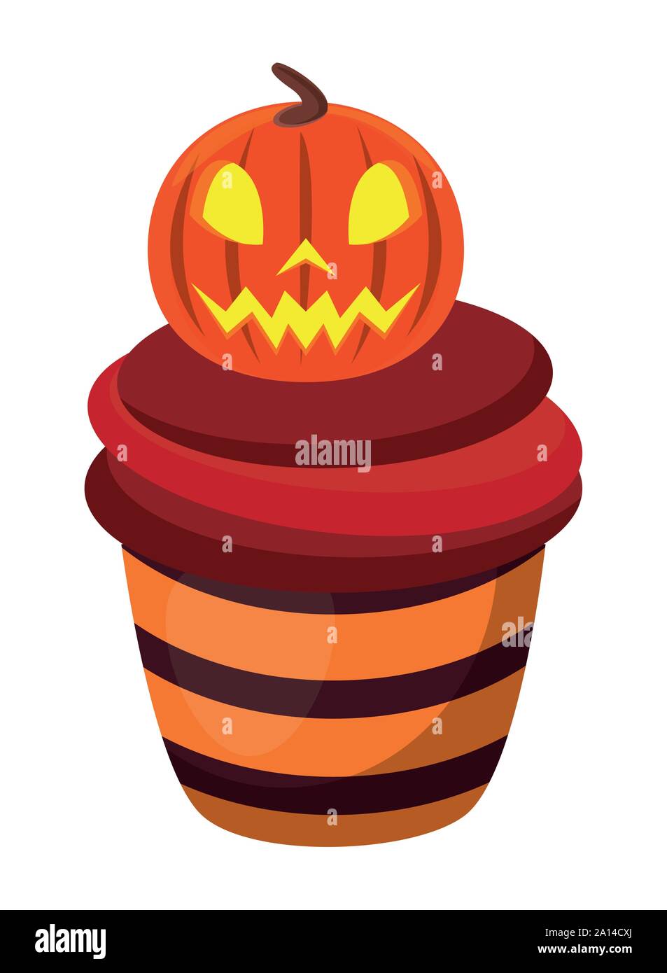 halloween cupcake with pumpkin icon Stock Vector Image & Art - Alamy