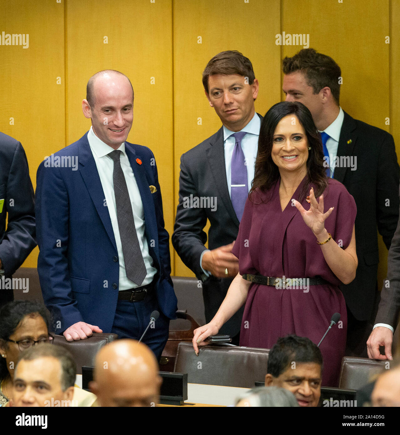New York, United States. 23rd Sep, 2019. Stephen Miller and Stephanie ...
