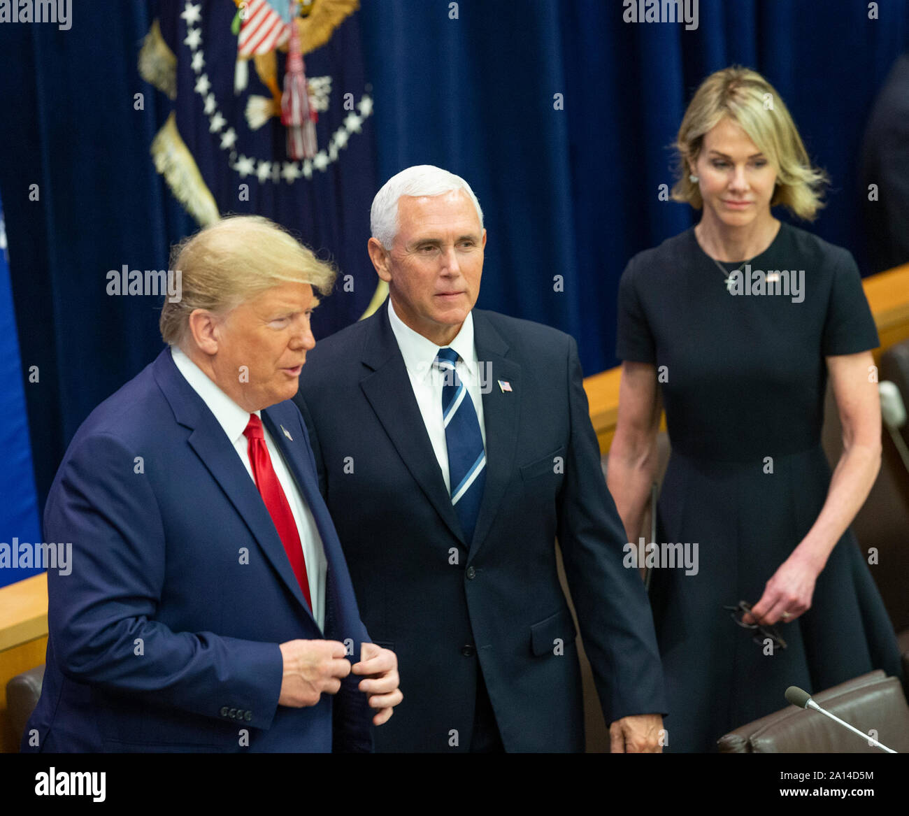 New York, United States. 23rd Sep, 2019. Donald Trump, Mike Pence ...