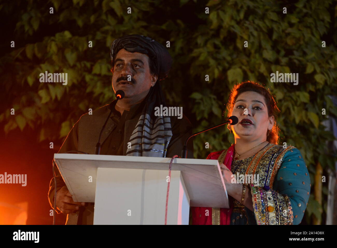 Quetta, Pakistan. 23rd Sep, 2019. Pashto stage and drama artists ...