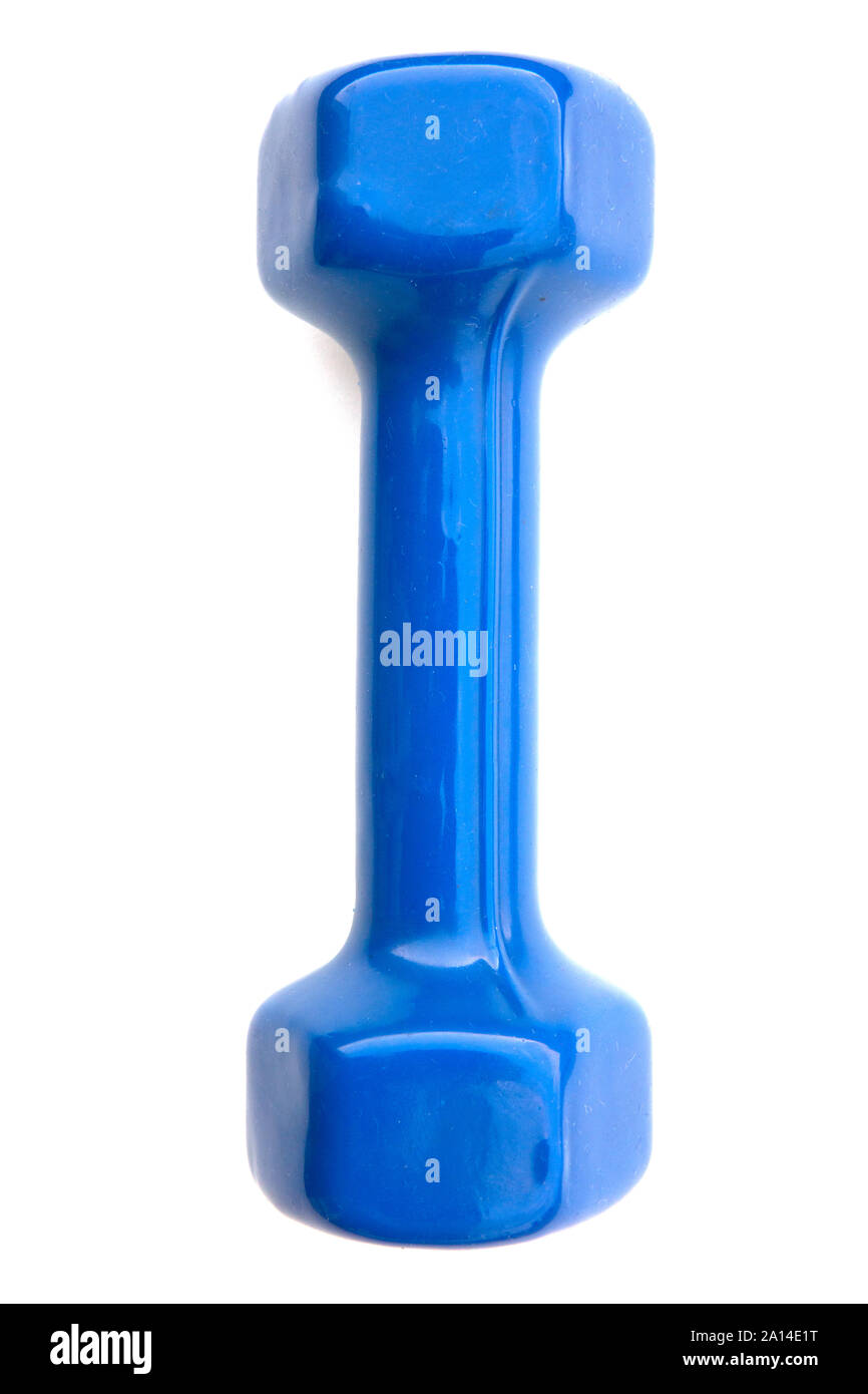 Blue Dumbbell isolated on white background. 2kg weights, blue color ...