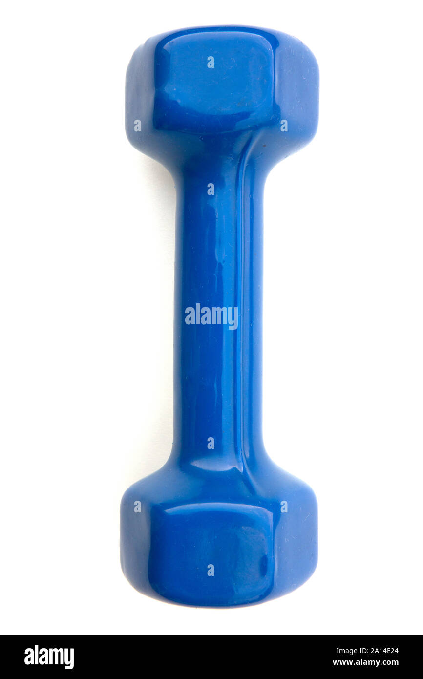 Blue Dumbbell isolated on white background. 2kg weights, blue color dumbell Stock Photo - Alamy