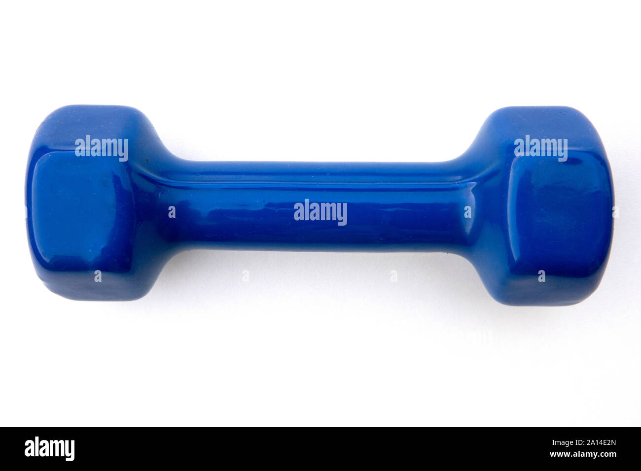 Blue Dumbbell isolated on white background. 2kg weights, blue color ...