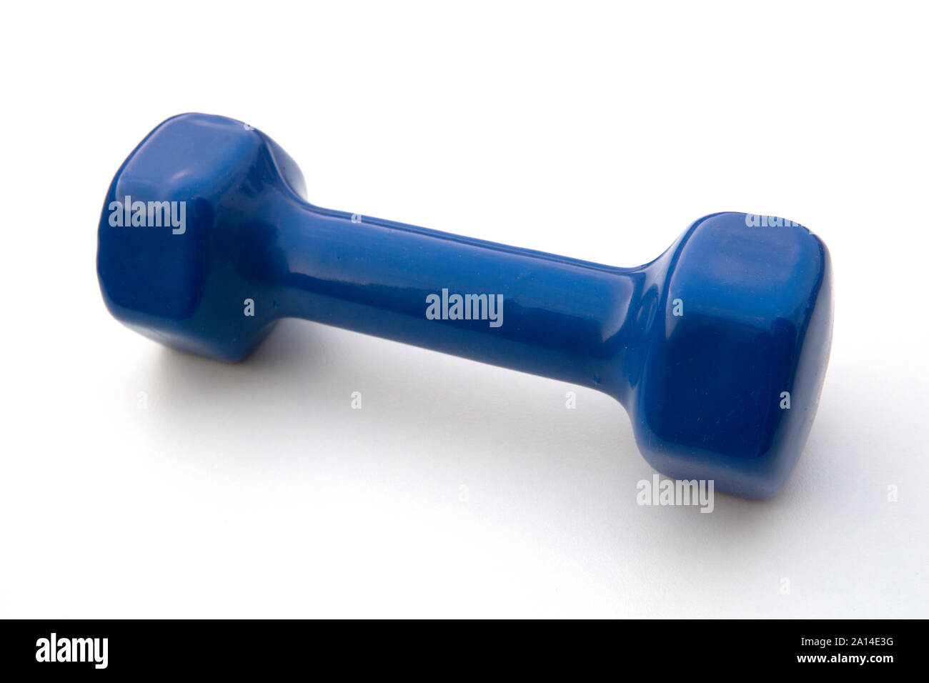 Blue Dumbbell isolated on white background. 2kg weights, blue color ...