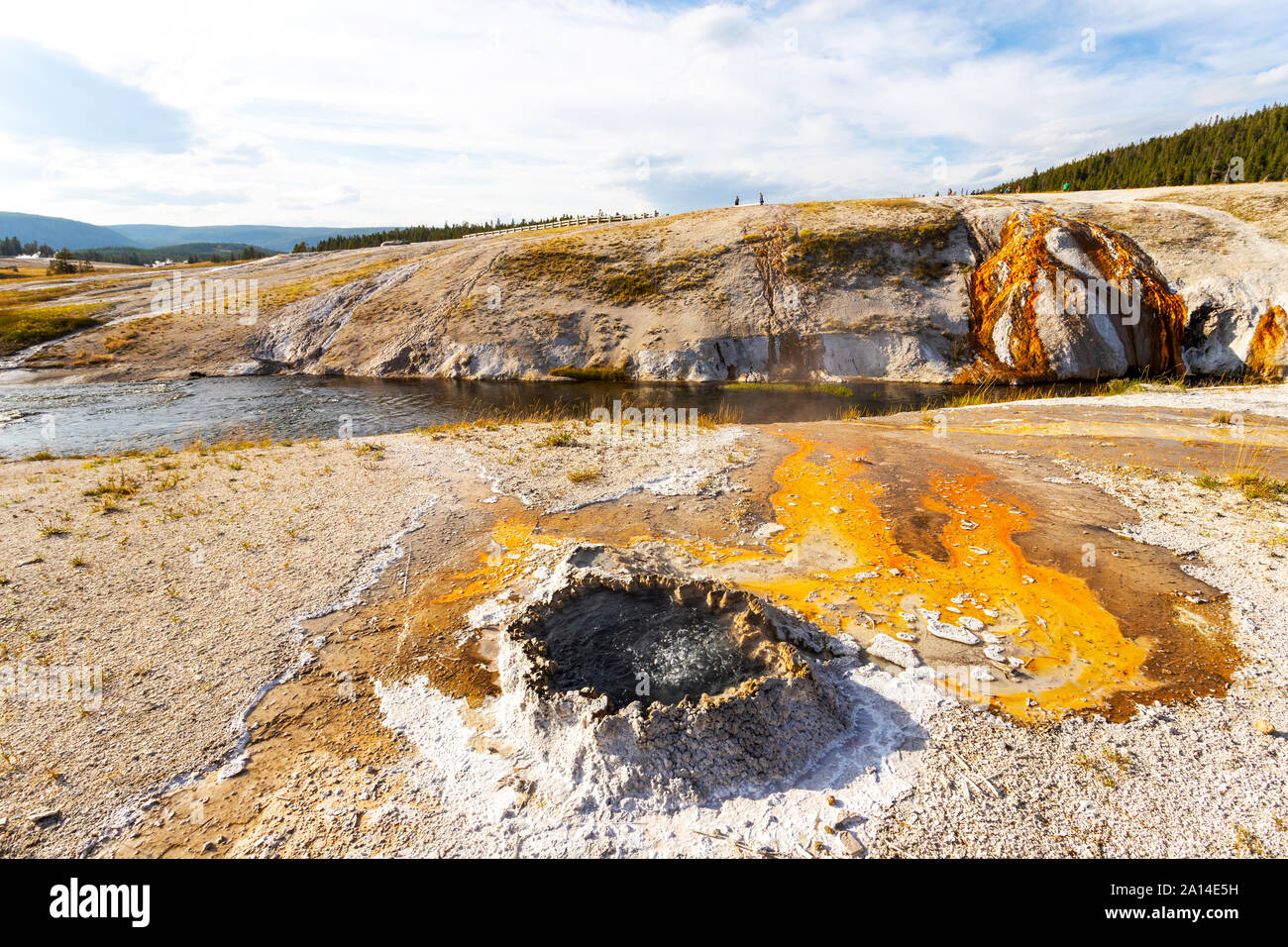 Chinese Spring, a small bubbling hot pool with a raised sinter edge at ...