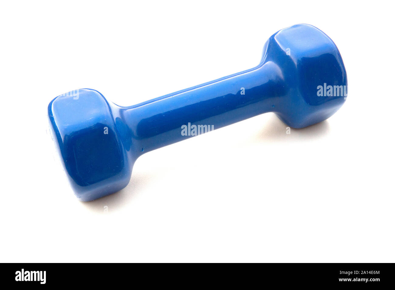 Blue Dumbbell isolated on white background. 2kg weights, blue color ...