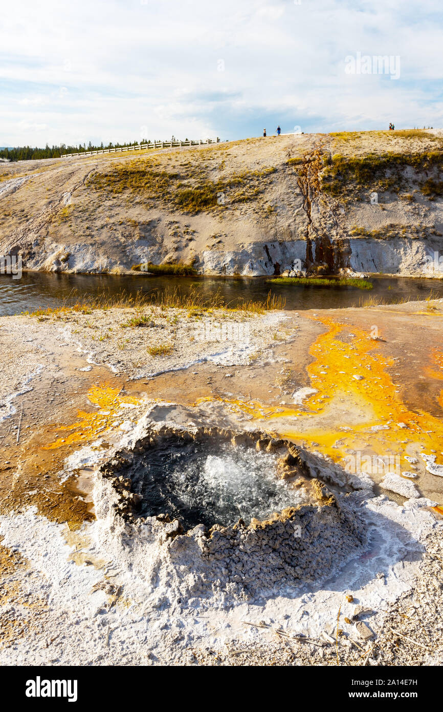 Chinese Spring, a small bubbling hot pool with a raised sinter edge at ...