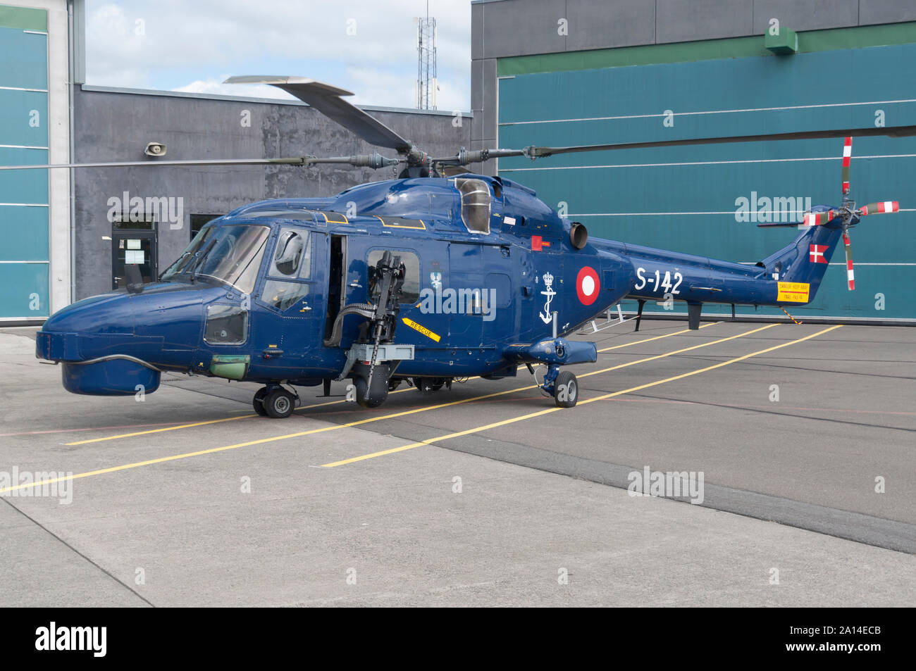 Royal Danish Navy Lynx helicopter at Karup Air Base, Denmark Stock ...
