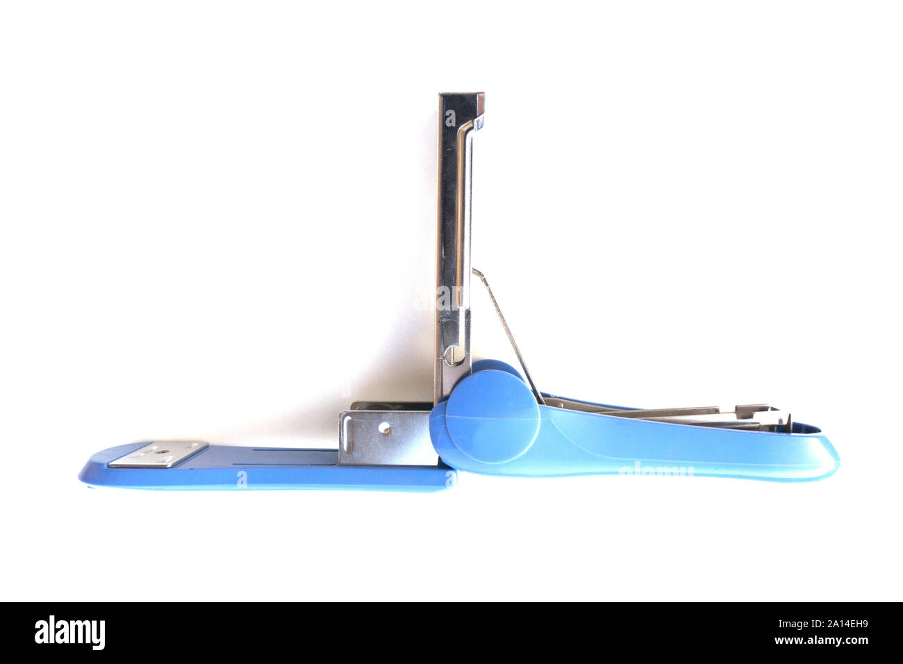 Blue stapler isolated on white background Stock Photo - Alamy