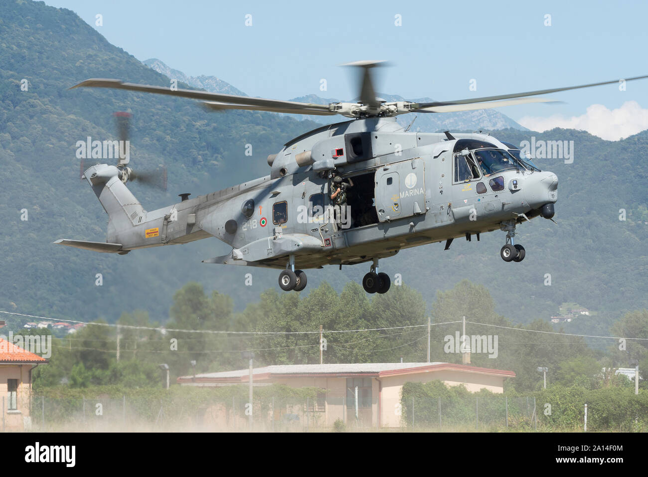 Italian Navy AW-101 Merlin helicopter prepares for landing Stock Photo ...
