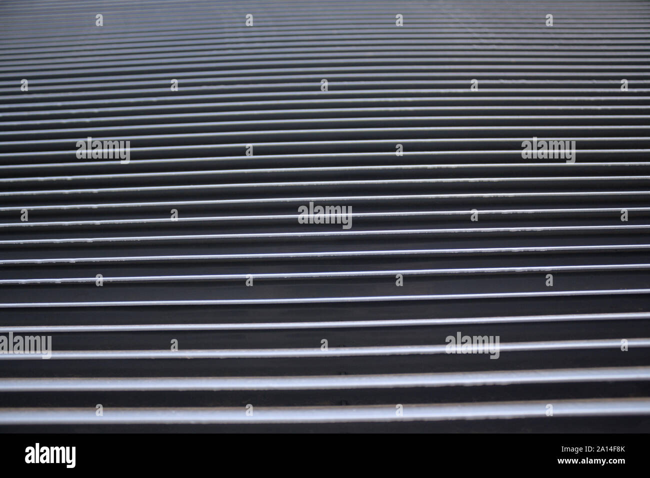 Texture of metal blinds for a door or window in gray colour. Metallic ...