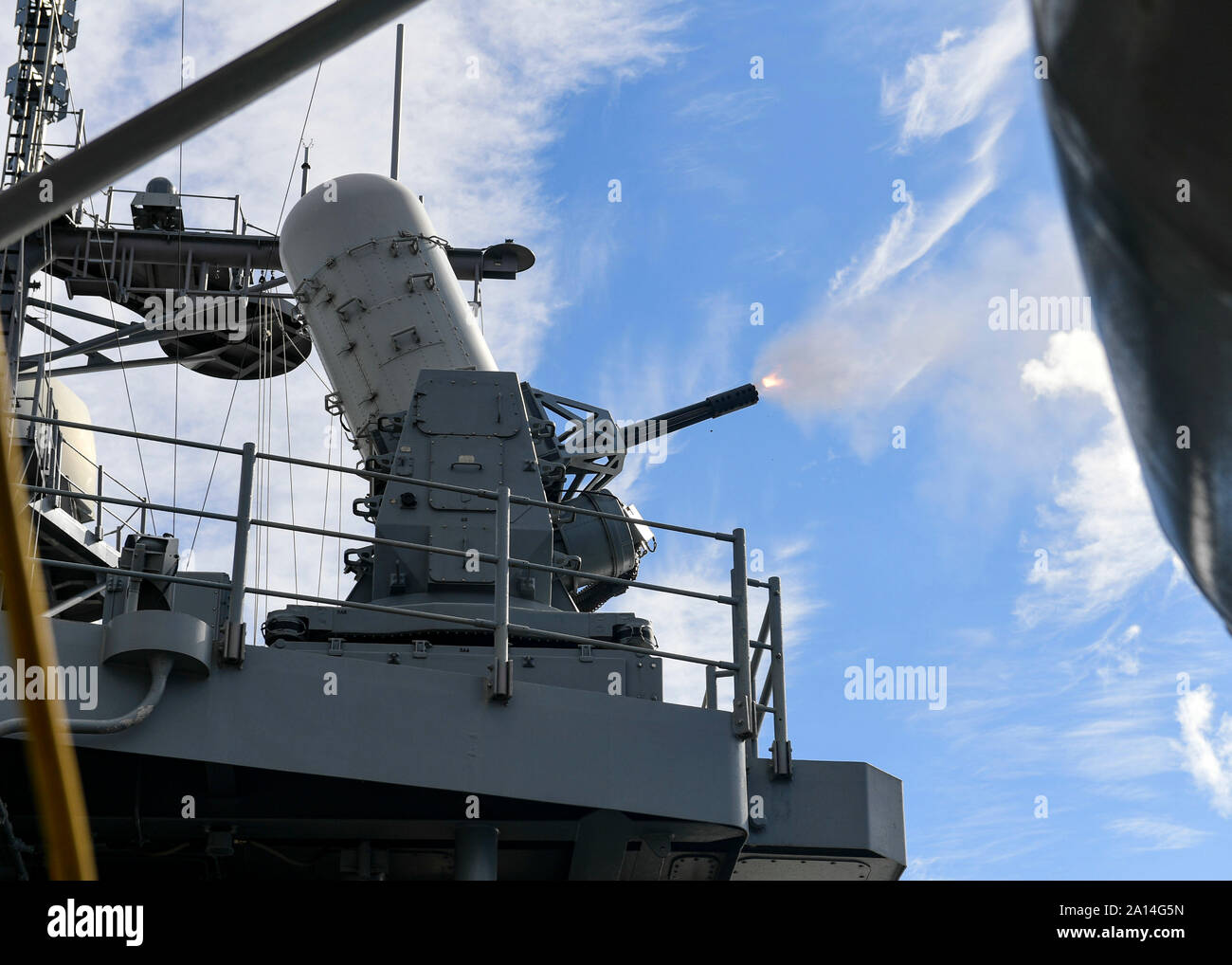 The guided missile cruiser uss normandy cg 60 hi-res stock photography ...