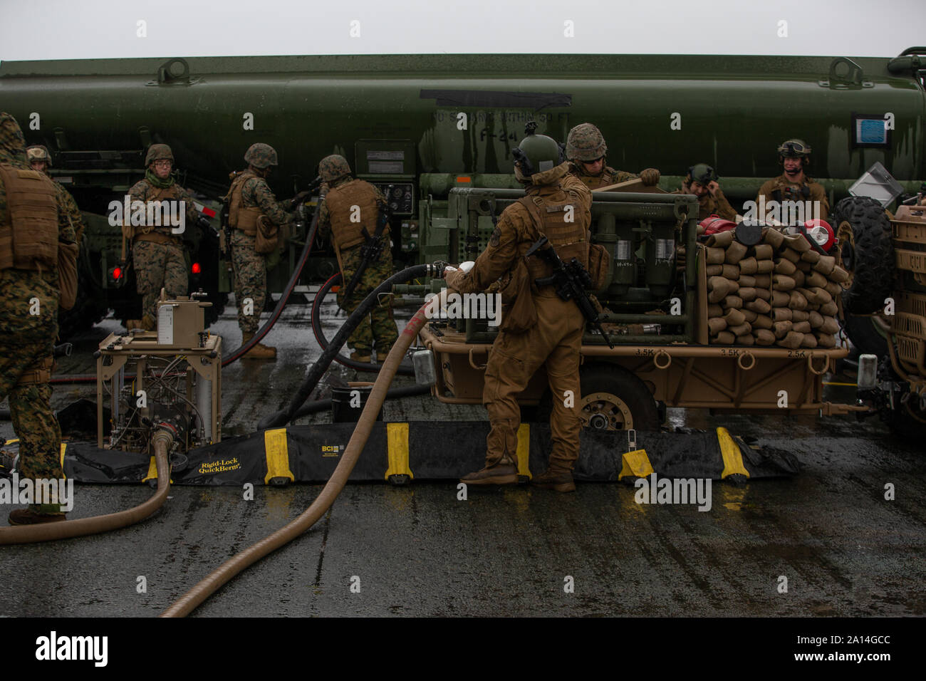 U.S. Marines with Marine Wing Support Squadron 371 conduct forward ...
