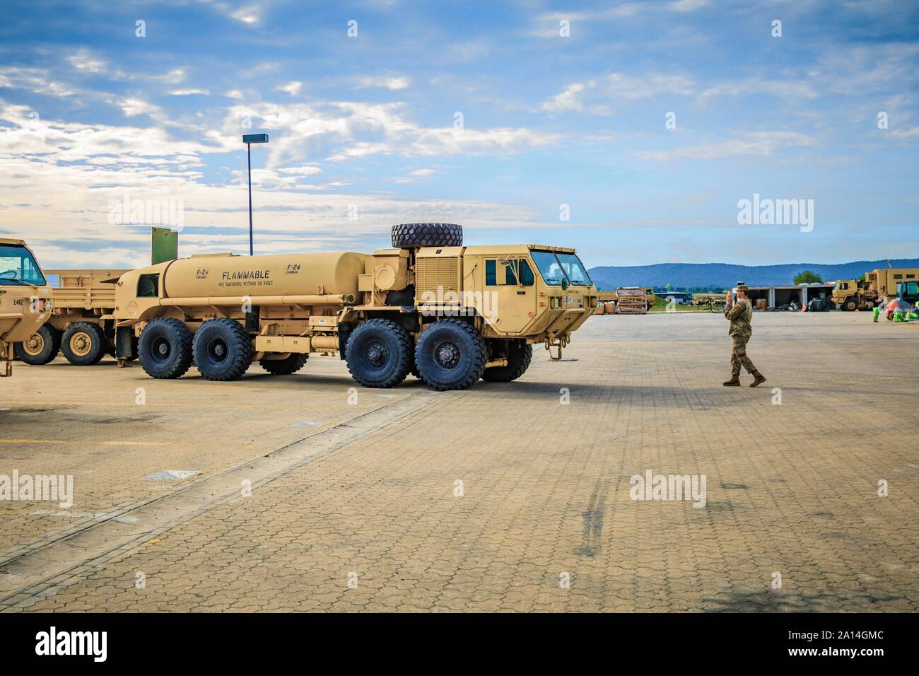 Soldiers from the 601st Aviation Support, 1st Combat Aviation Brigade ...
