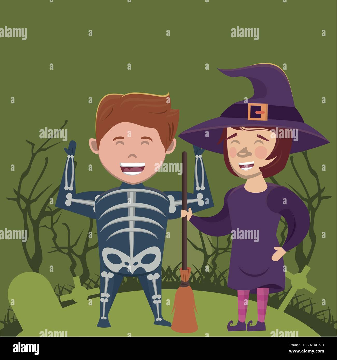 halloween dark scene with disguised people Stock Vector Image & Art - Alamy