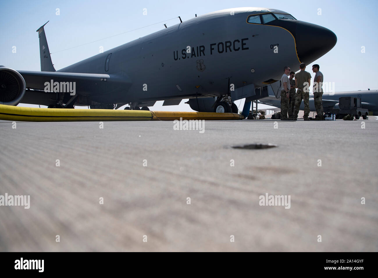 28th Expeditionary Air Refueling Squadron pilots perform pre-flight ...
