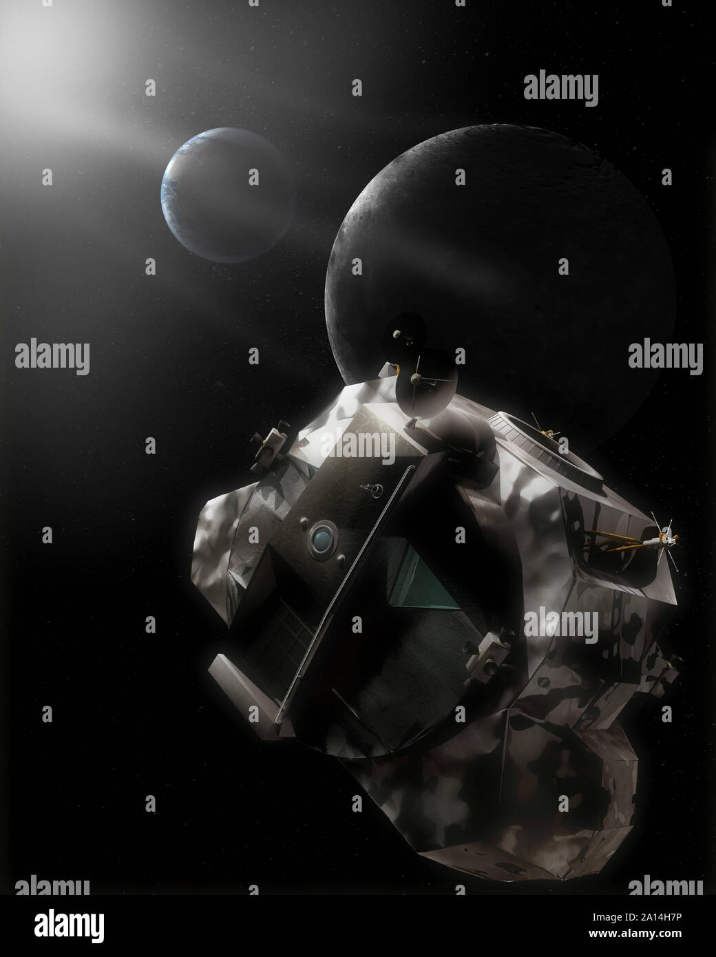 Apollo 10's Snoopy LEM makes a close approach to the Earth/Moon System ...