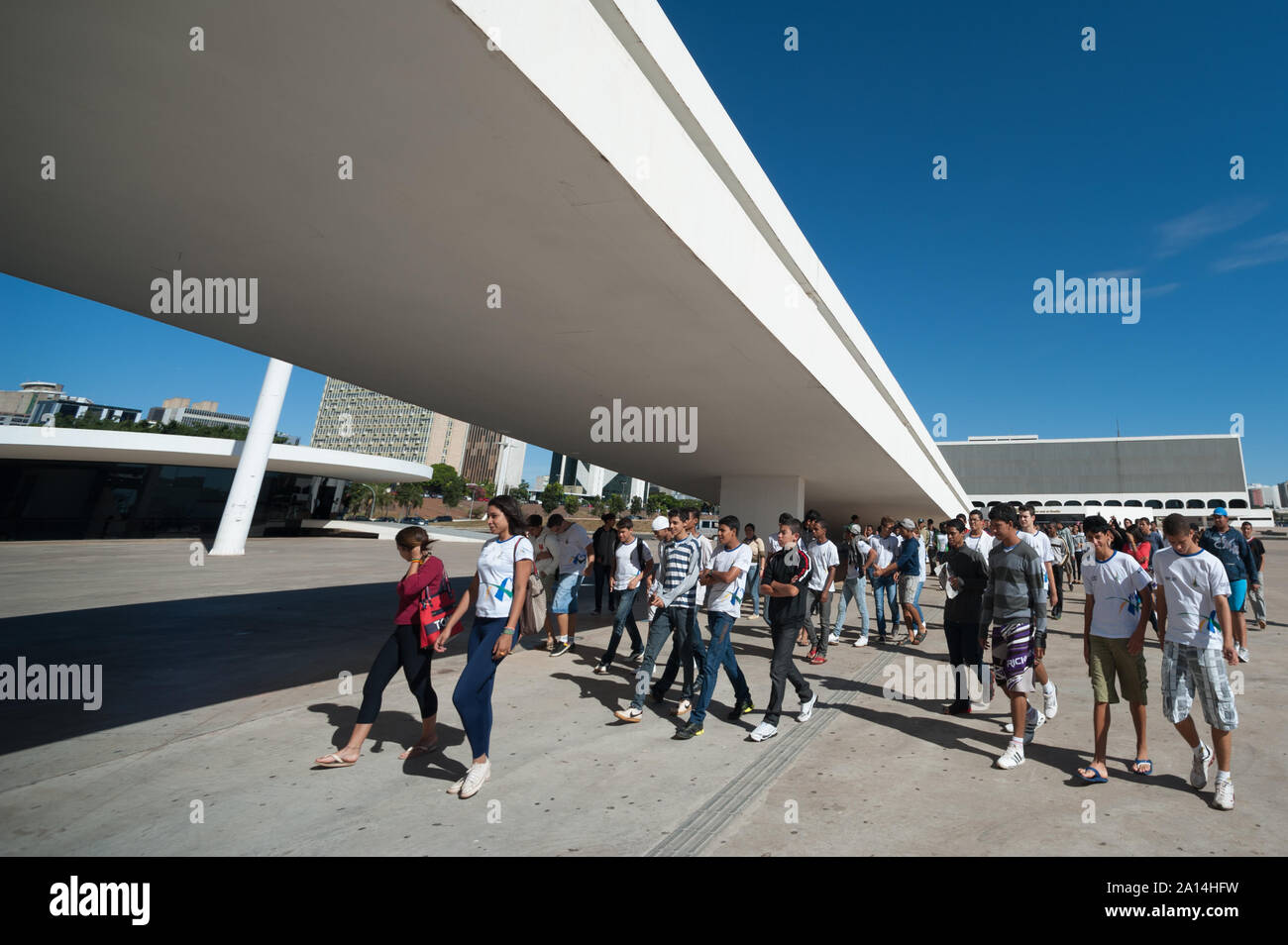 Brasilia, Brazil - May 17 2013: National Library of Brazil. Futuristic ...