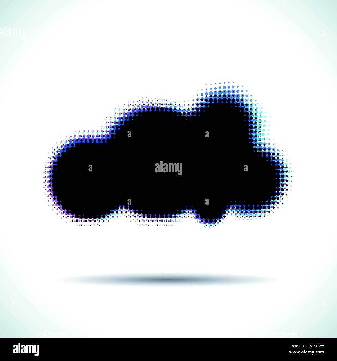 Halftone cloud shape with color aberrations Stock Vector Image & Art ...