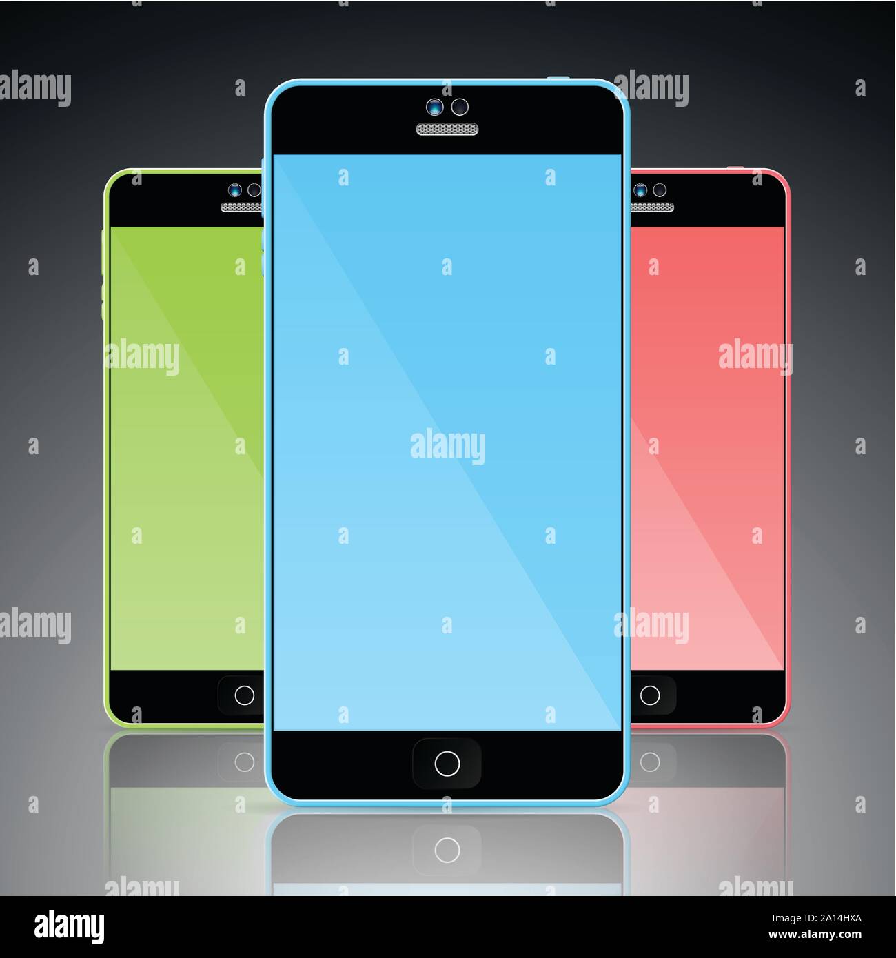 Set of colorful mobile smart phones Stock Vector Image & Art - Alamy