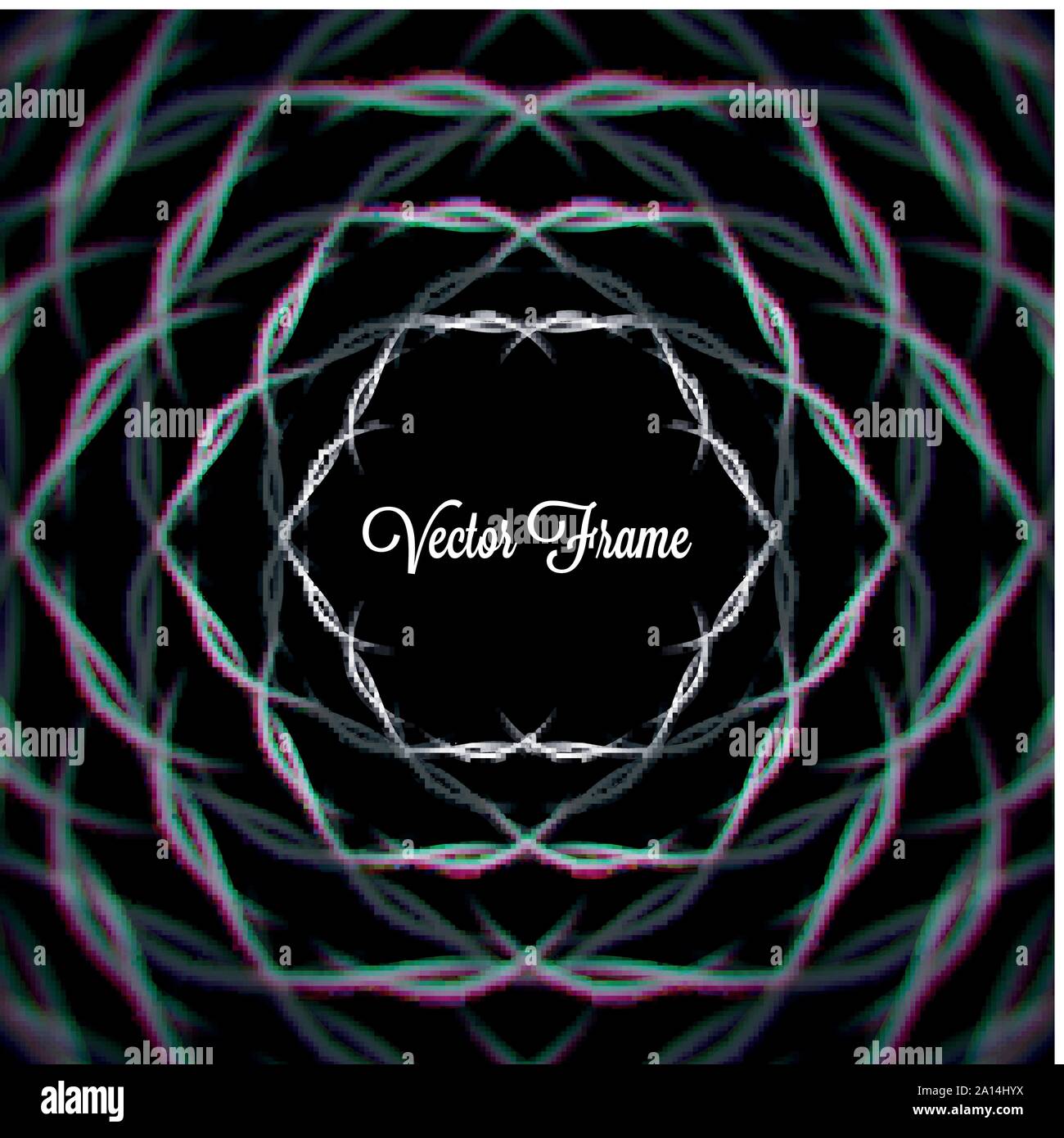 Mystic shiny hex frame with aberrations Stock Vector Image & Art - Alamy