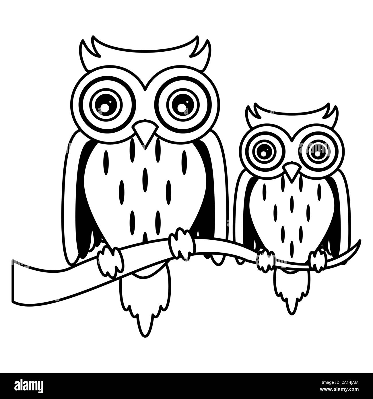 Happy owls Black and White Stock Photos & Images - Alamy