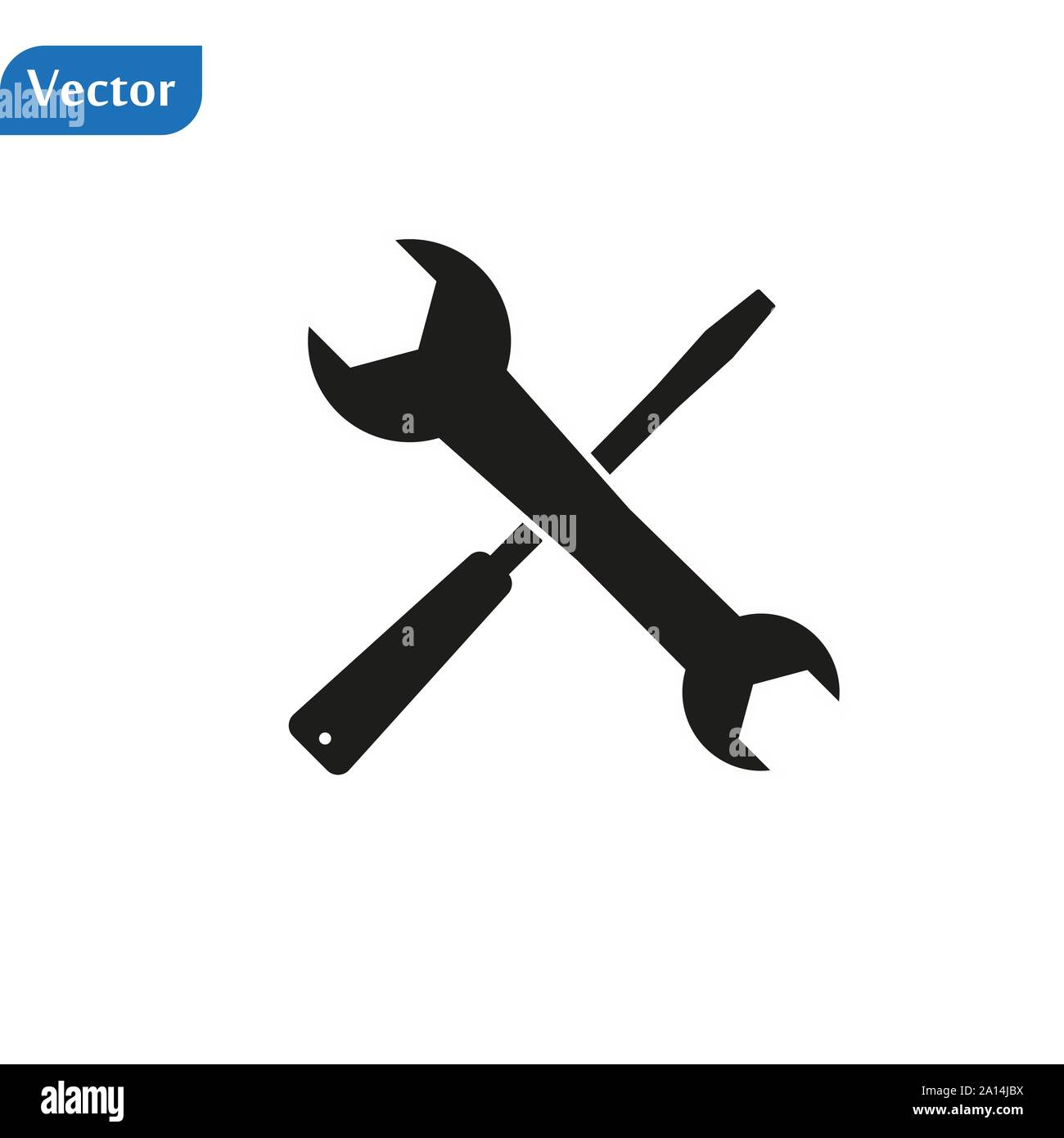 Tools wrench and screwdriver vector icon in trendy flat style isolated ...
