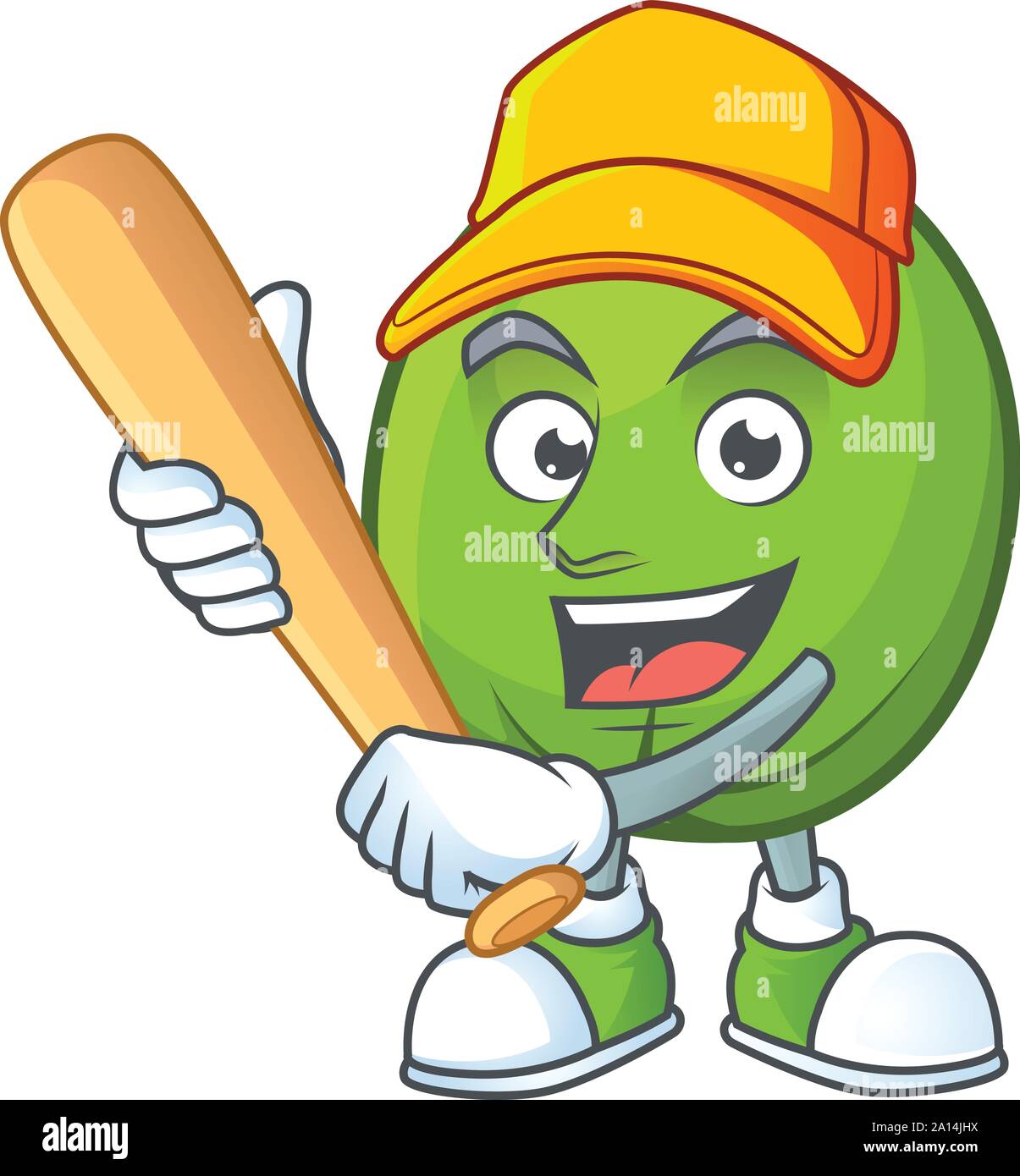 Playing baseball casimiroa fruit cartoon for organic herb Stock Vector ...