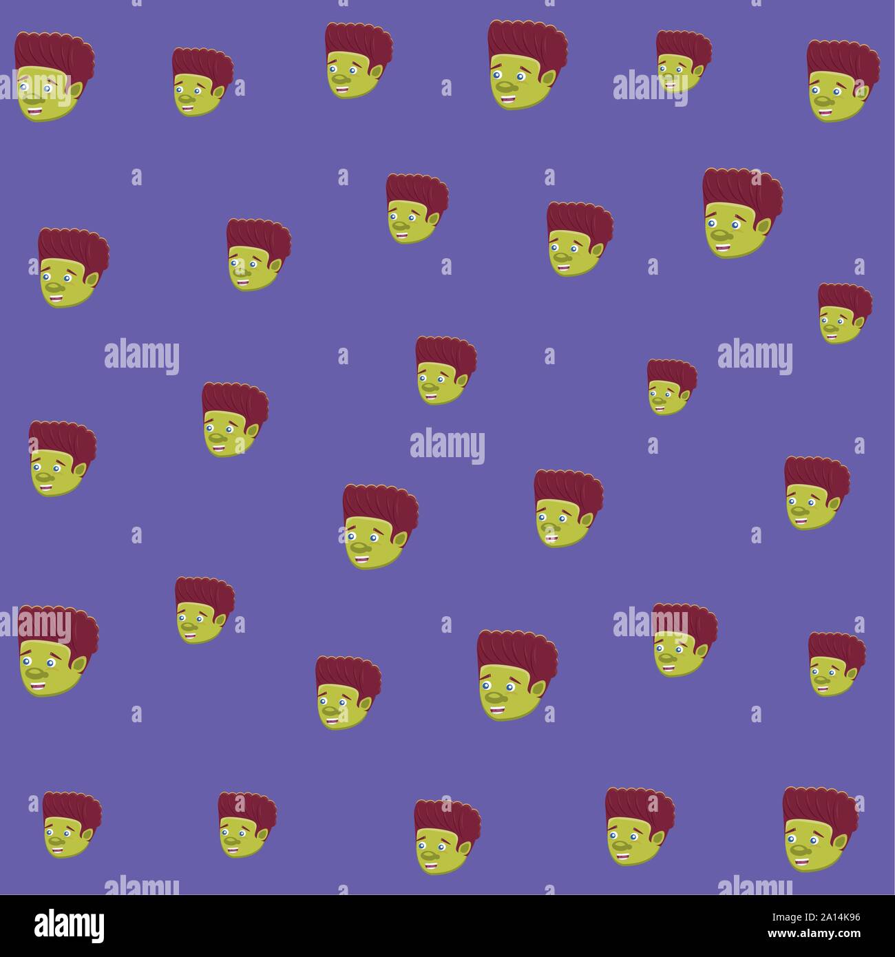 funny costume of frankenstein heads halloween pattern Stock Vector ...