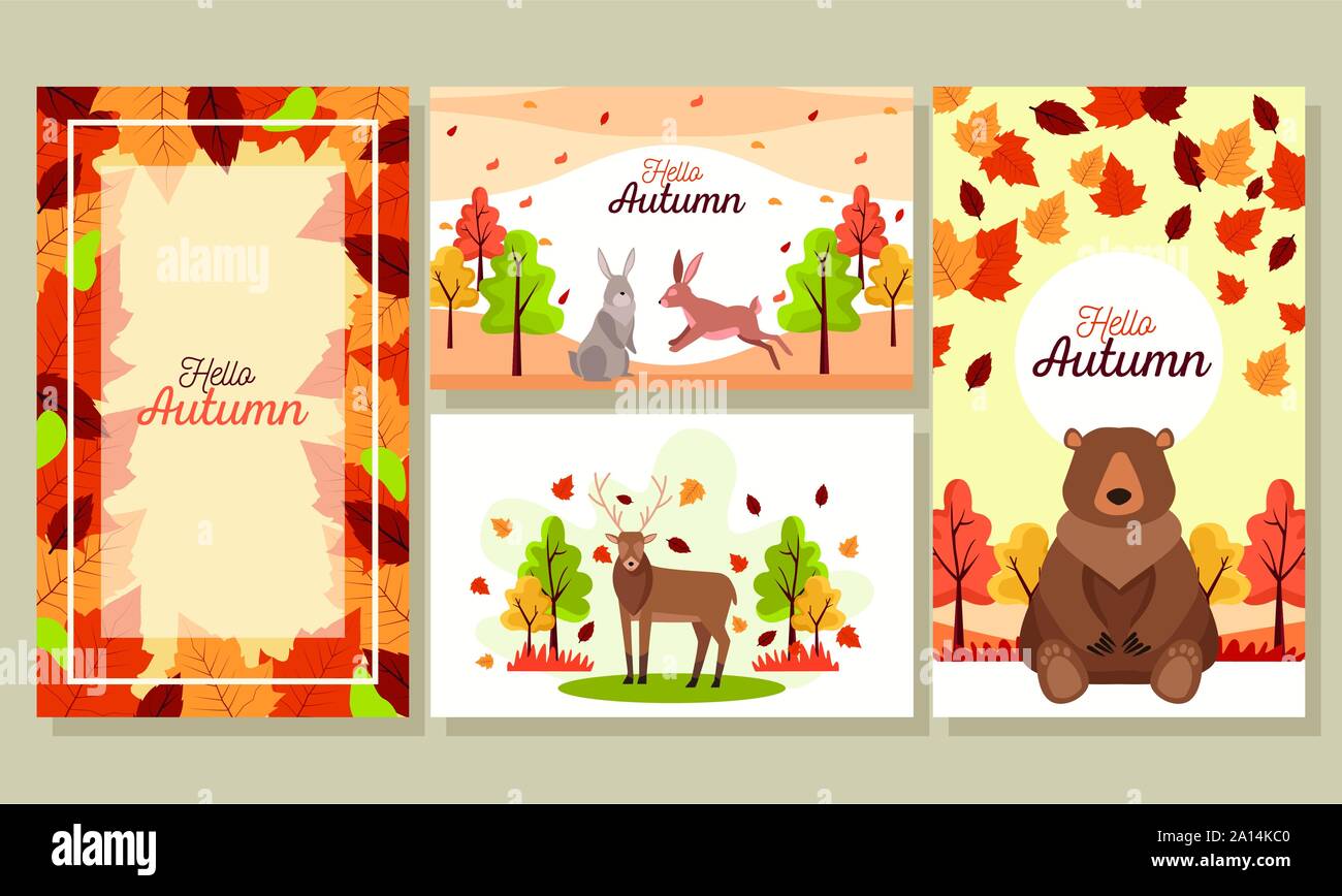 bundle of hello autumn season scenes Stock Vector Image & Art - Alamy