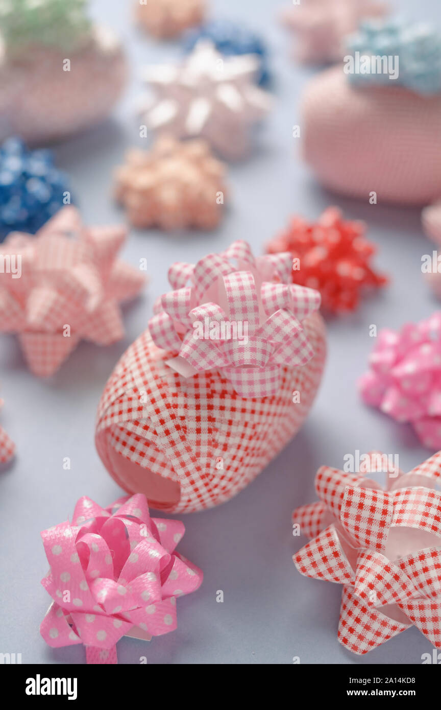The pastel color ribbon and bows Stock Photo - Alamy