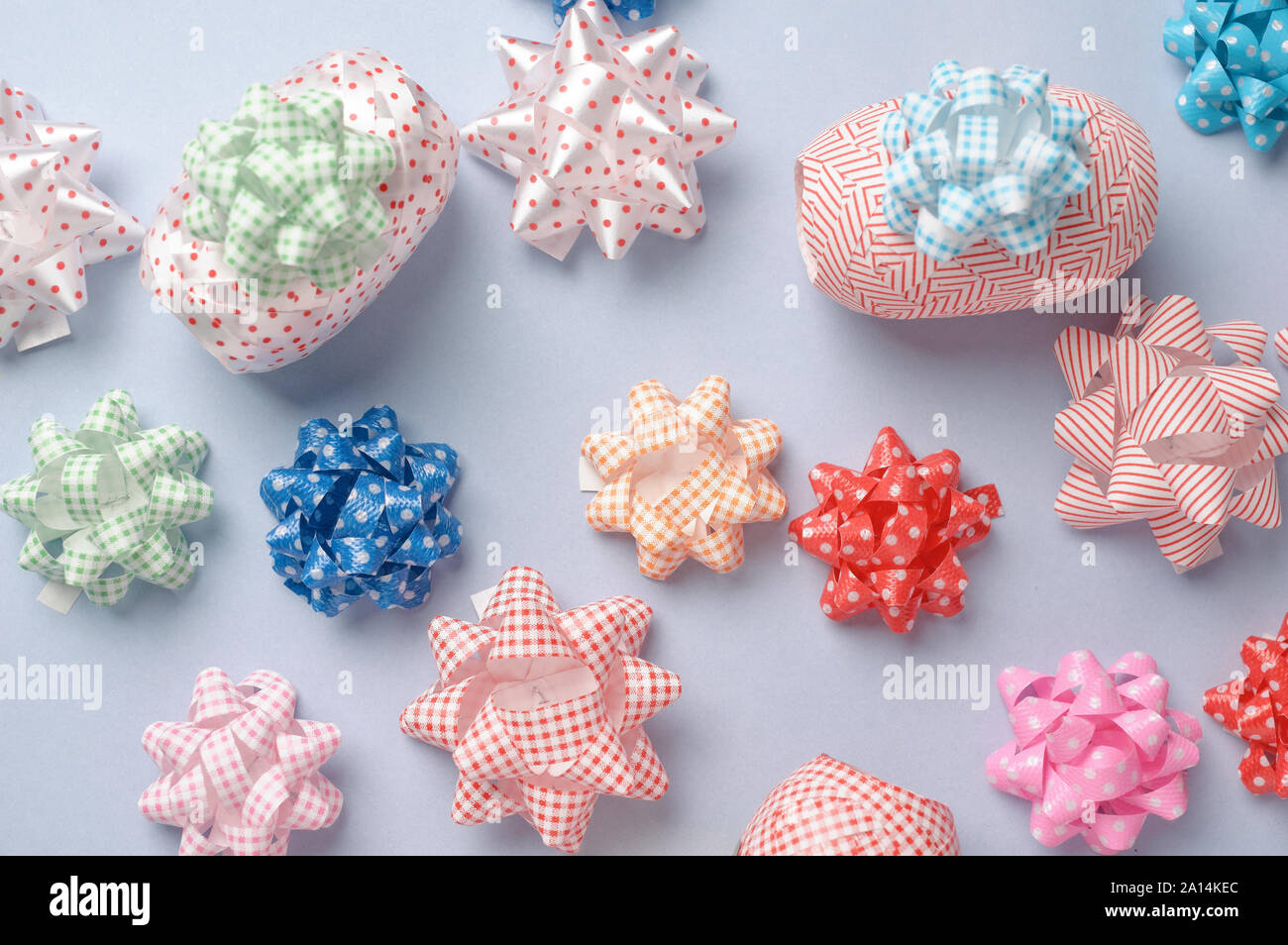 The pastel color ribbon and bows Stock Photo - Alamy