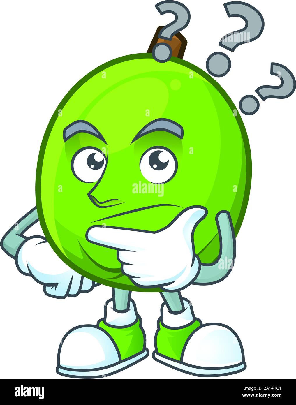 Thinking casimiroa fruit cartoon character with mascot Stock Vector ...