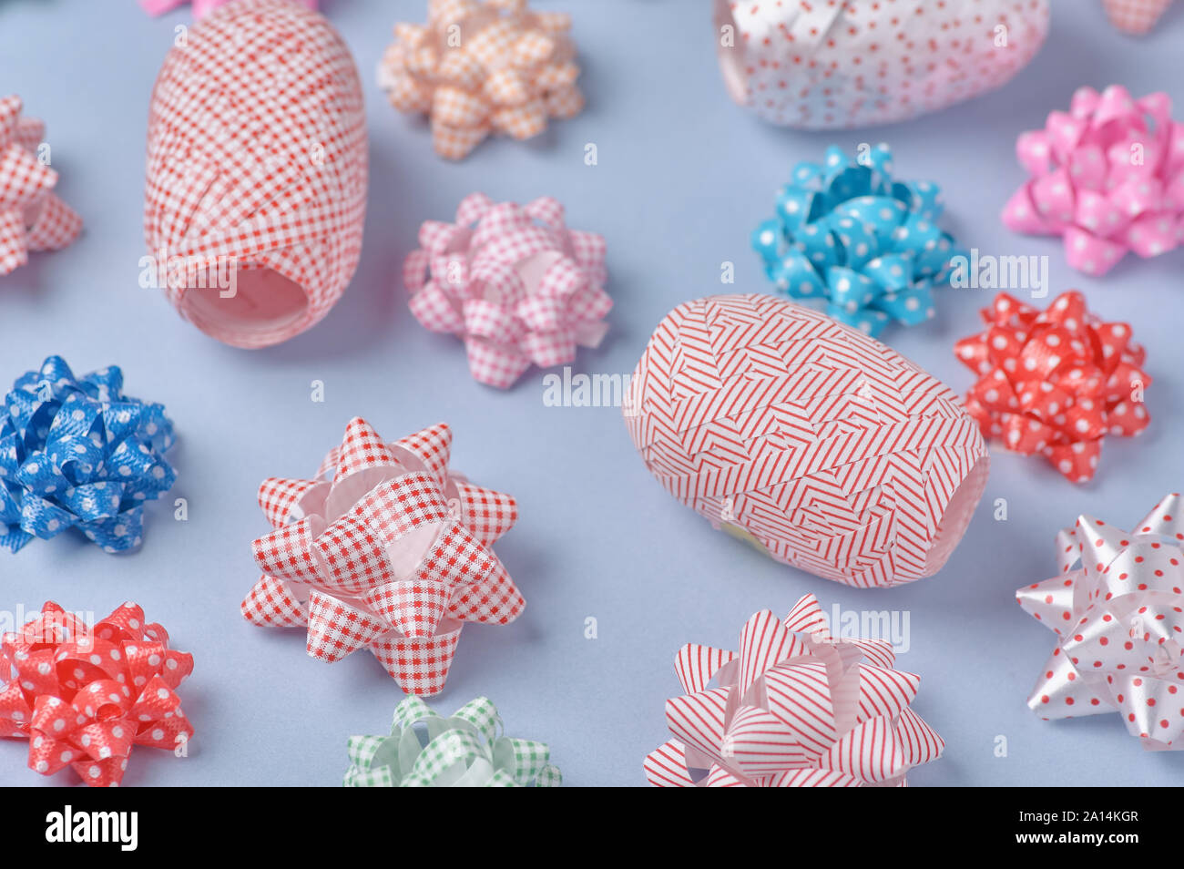 The pastel color ribbon and bows Stock Photo - Alamy
