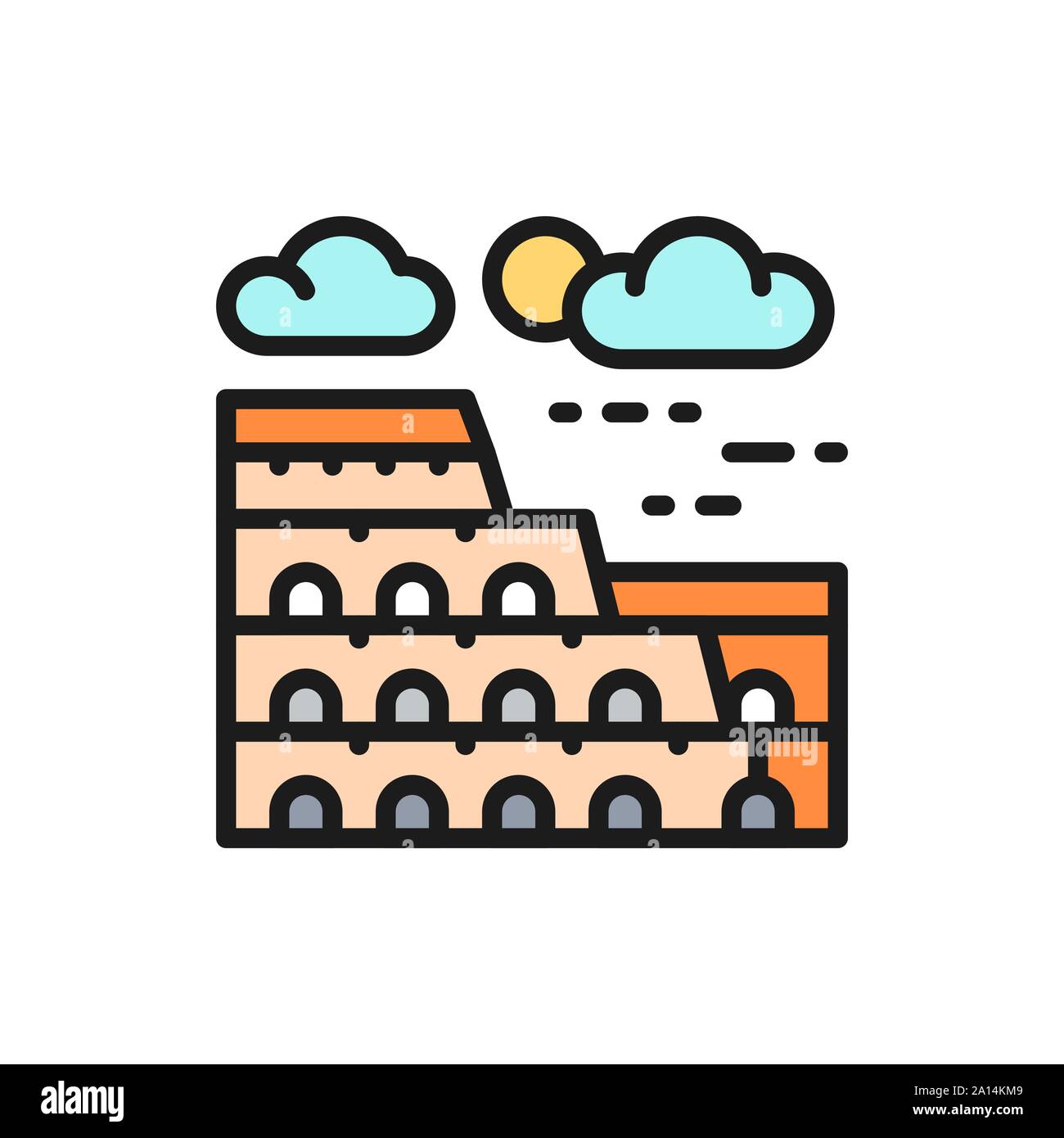 Italian historic monuments Stock Vector Images - Alamy