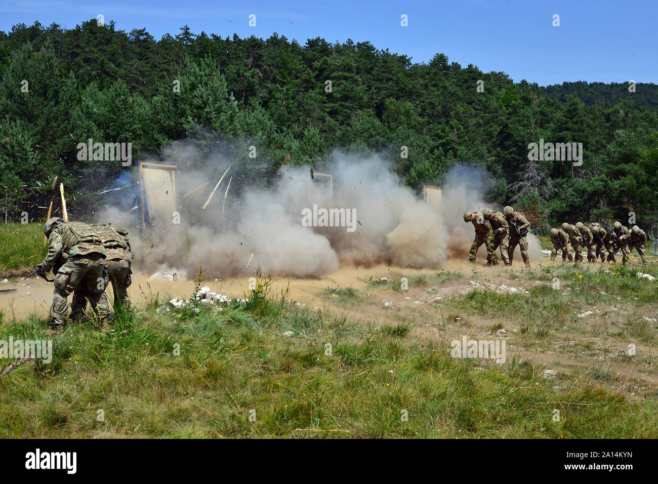 U.S. Army paratroopers conduct urban breach training in Slovenia Stock ...