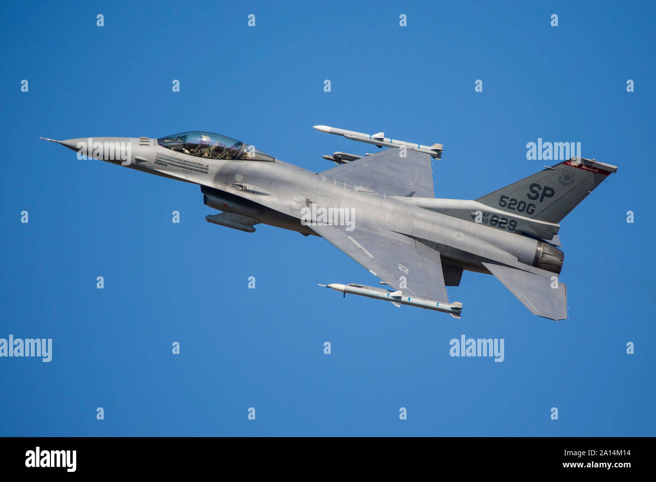 F-16C boss bird of the 52nd Fighter Wing with several mission markings ...