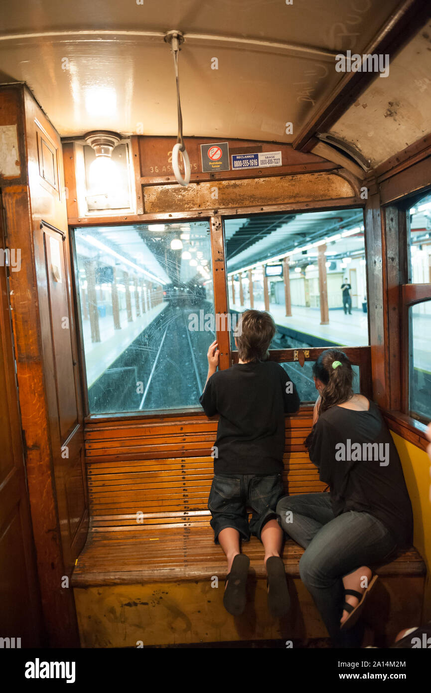 Vintage subway carriage interior hi-res stock photography and images ...