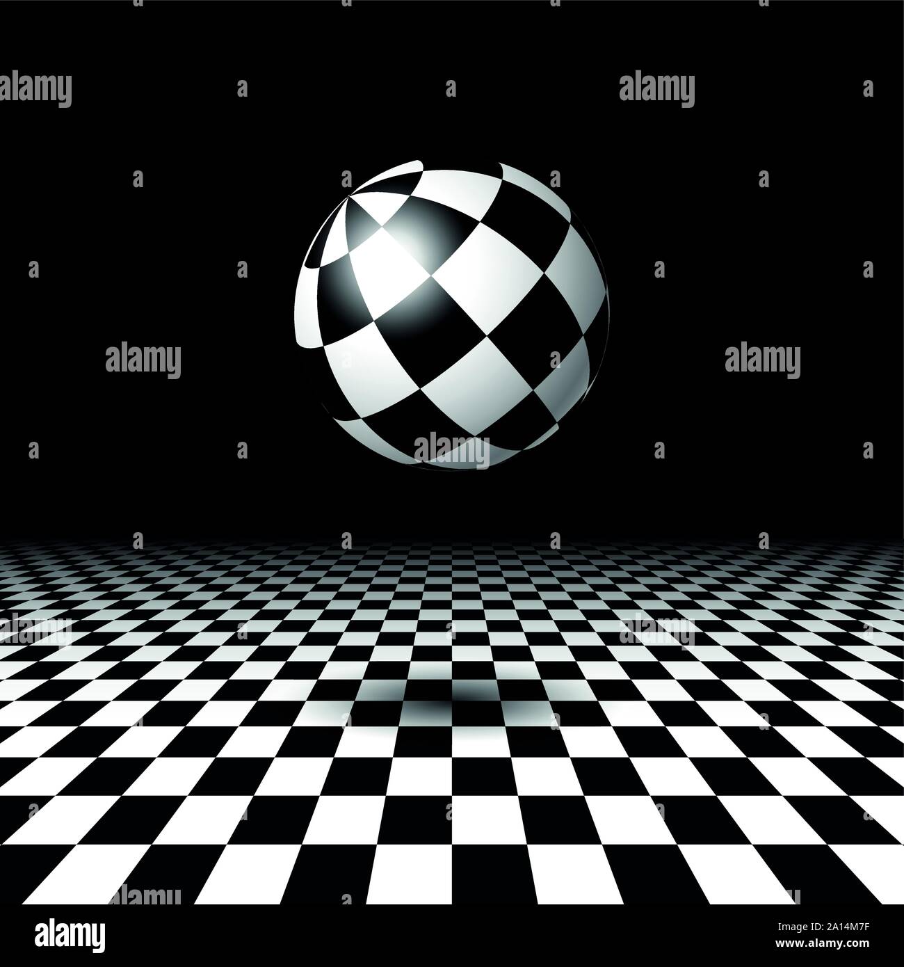 Room with checkered floor and ball Stock Vector Image & Art - Alamy