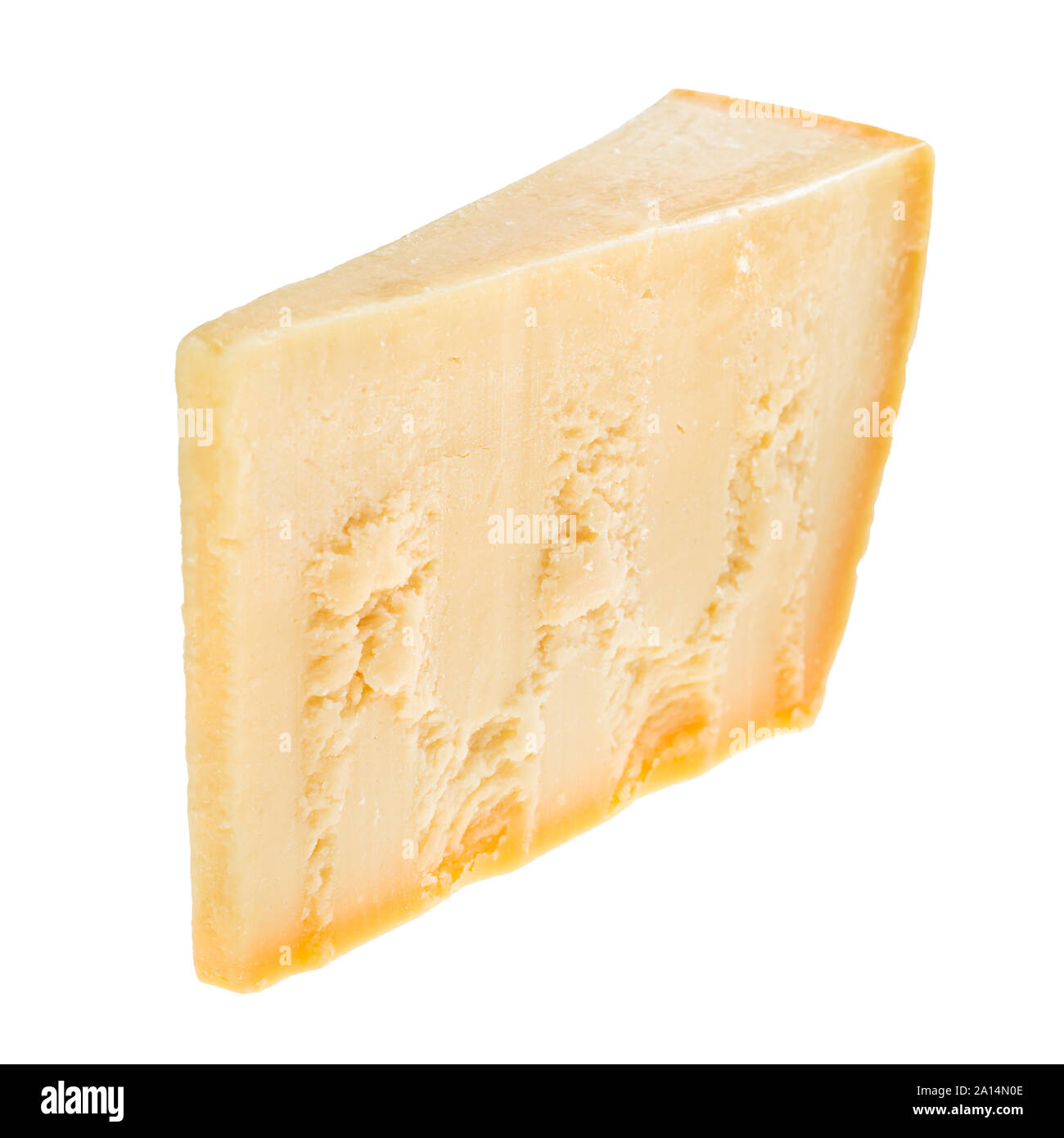 tasty fresh yellow big portion of parmigiano cheese is isolated on ...