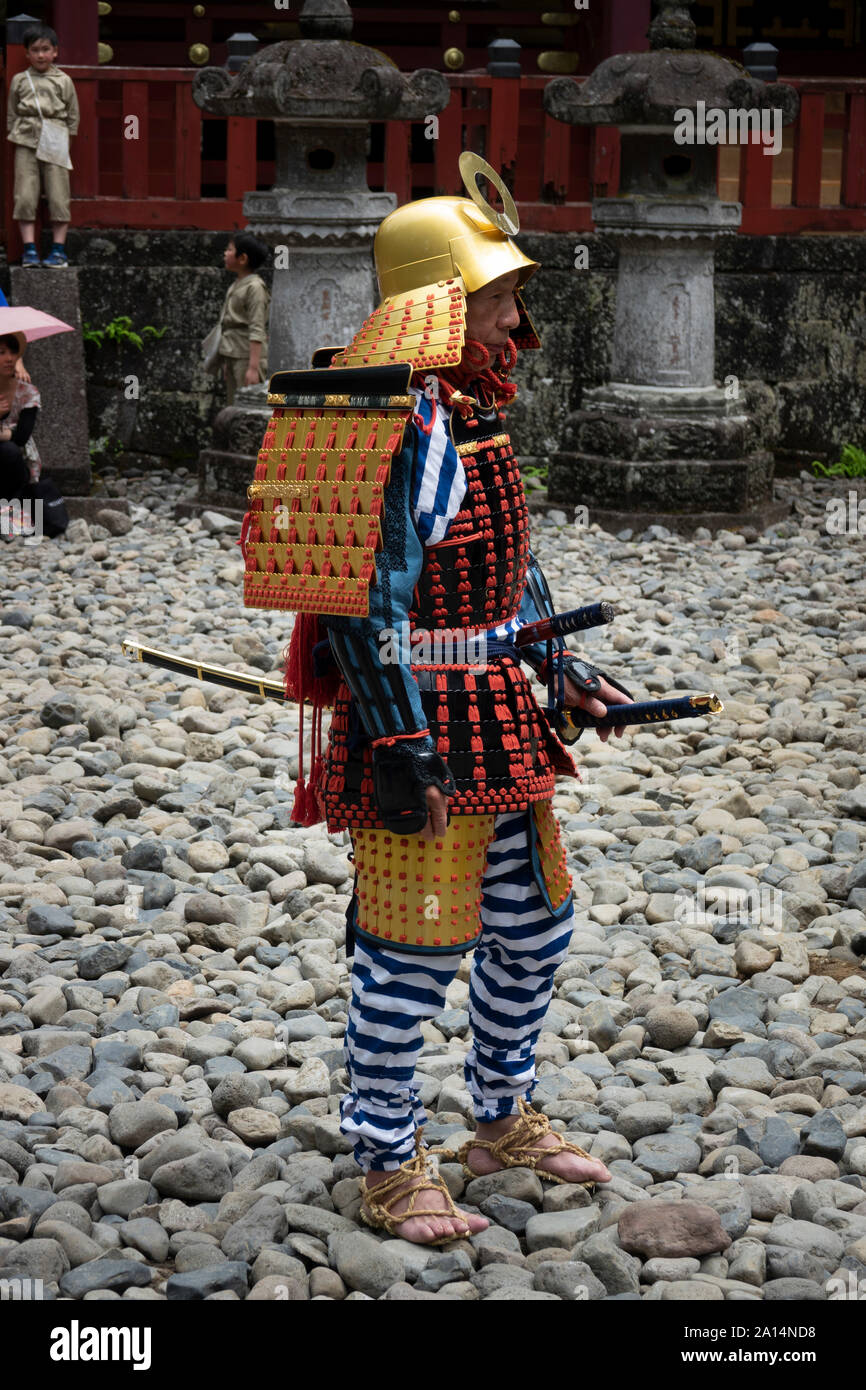 Man dressed as Samurai Warrior, Toshogu Temple, Nikko, Japan Stock ...