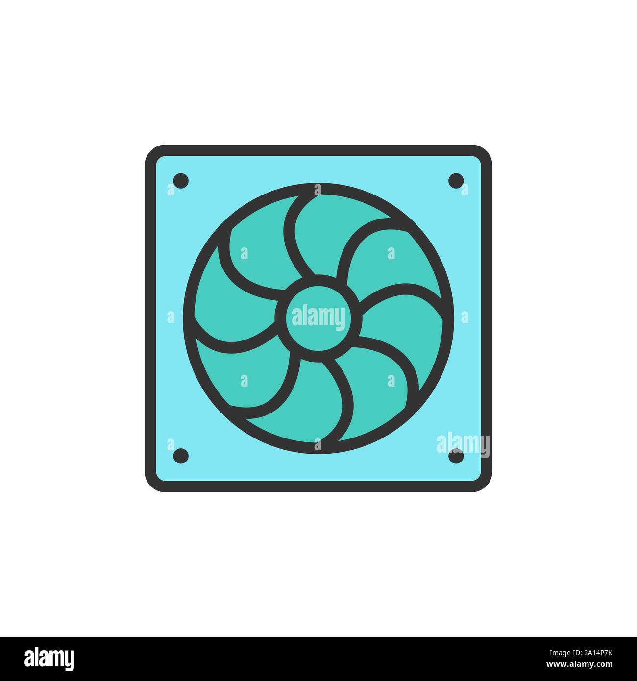 Vector computer fan flat color line icon Stock Vector Image & Art - Alamy